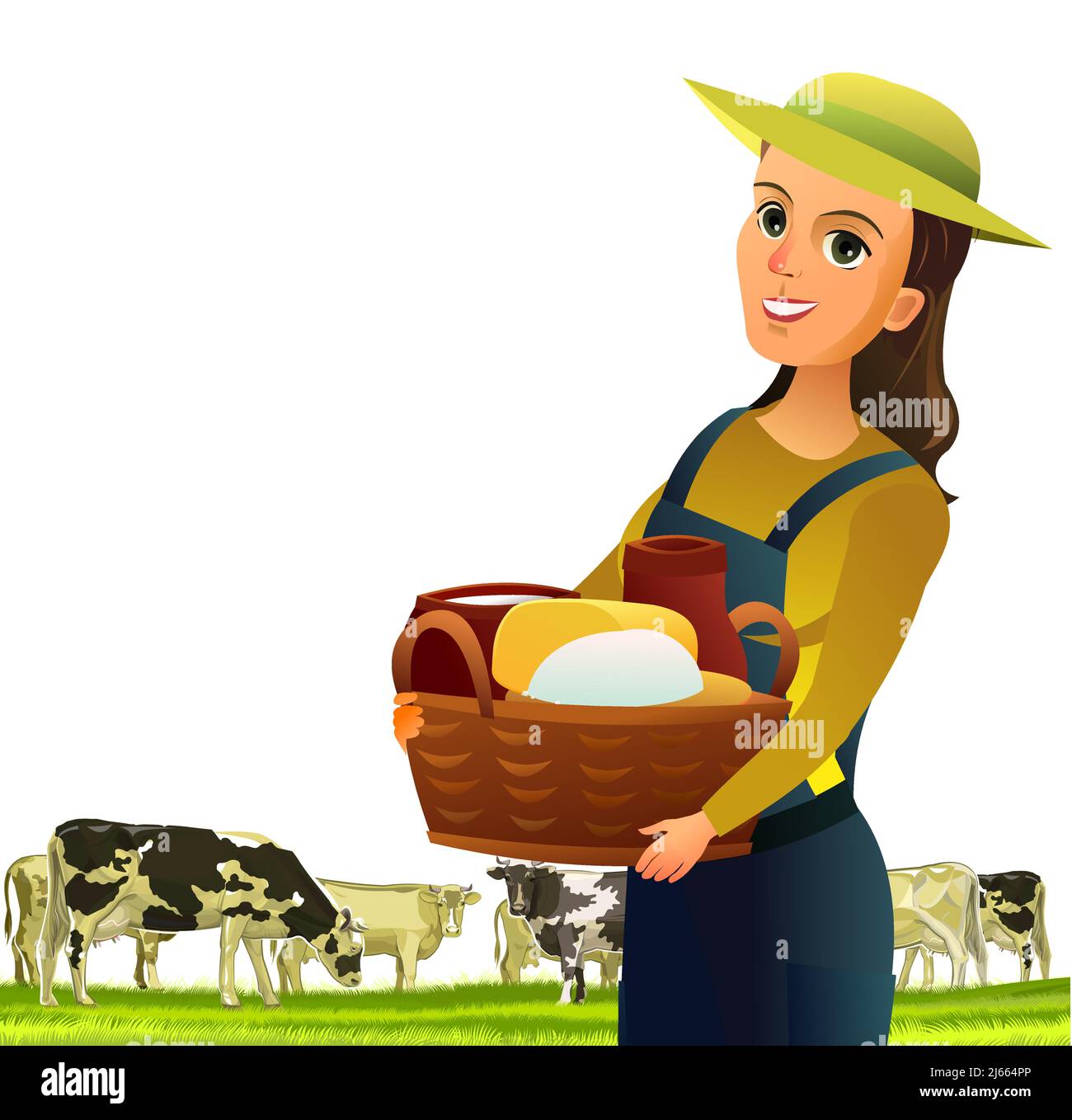 Cartoon farmer girl hi-res stock photography and images - Alamy