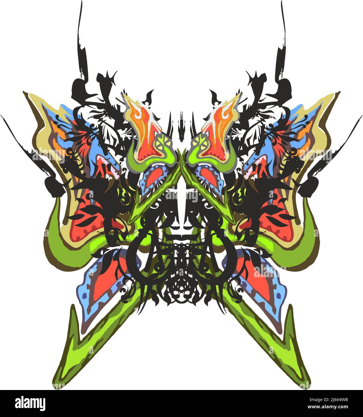 Dynamic pattern of floral motifs Cut Out Stock Images & Pictures - Alamy