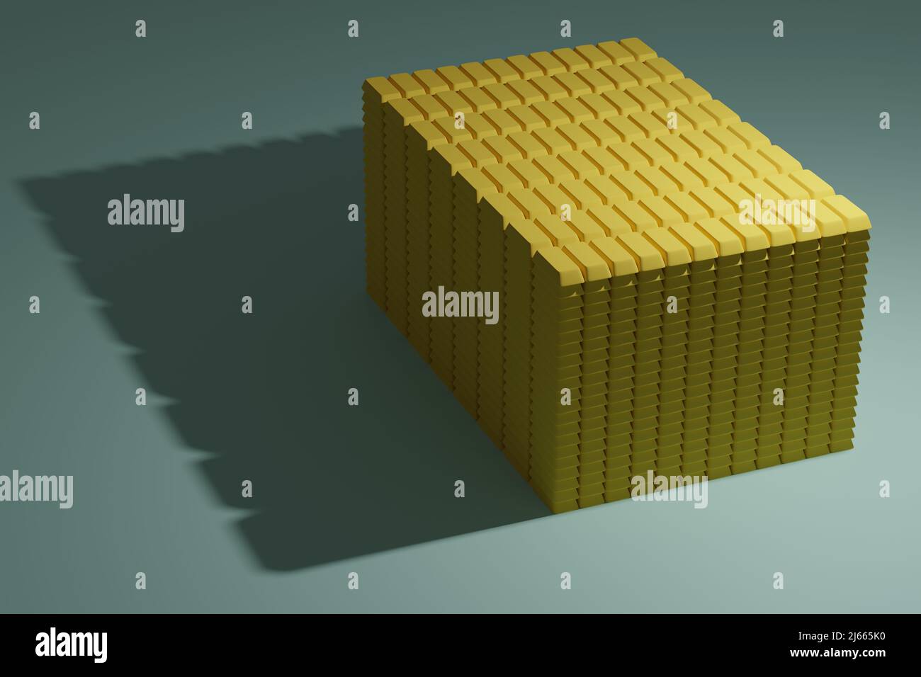 Lots of stacked gold bars. 3D render Stock Photo - Alamy