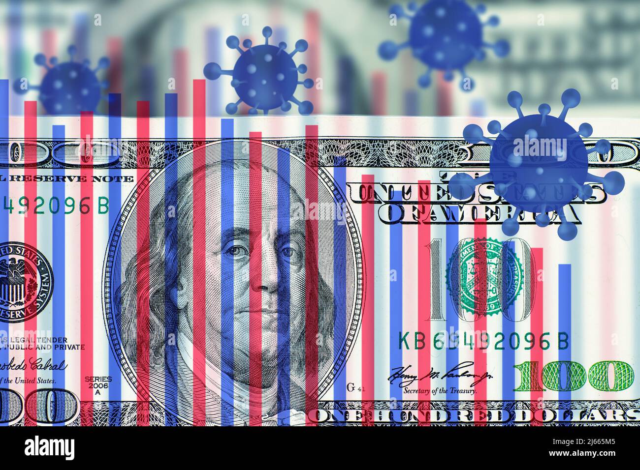 Impact of coronavirus on business, exchange rate, dollar. Decline chart ...