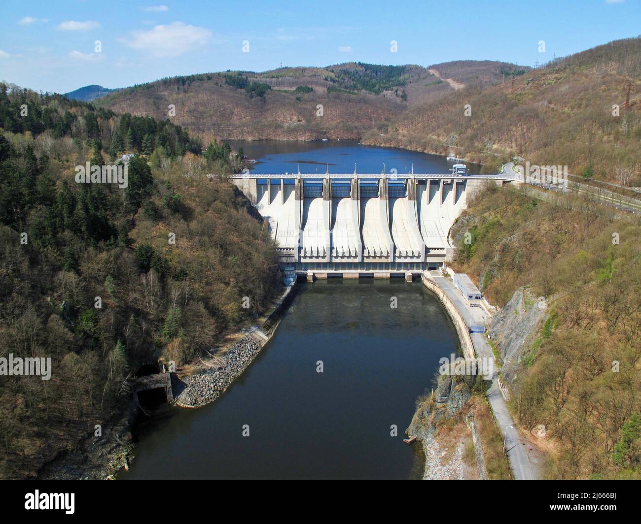 Slapy Dam - part of the Vltava Cascade. The dam has a power plant ...