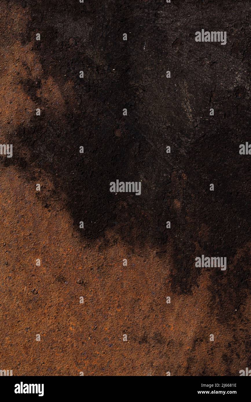Rusty brown stained background, old grungy iron surface. High quality ...