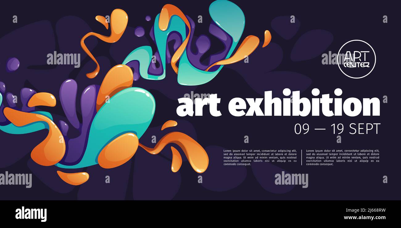 Art exhibition banner, abstract background, invitation to modern artist ...