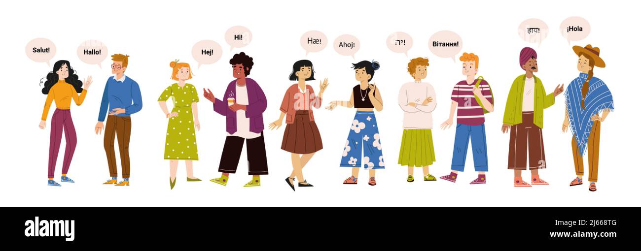 Welcome greetings different languages hi-res stock photography and ...