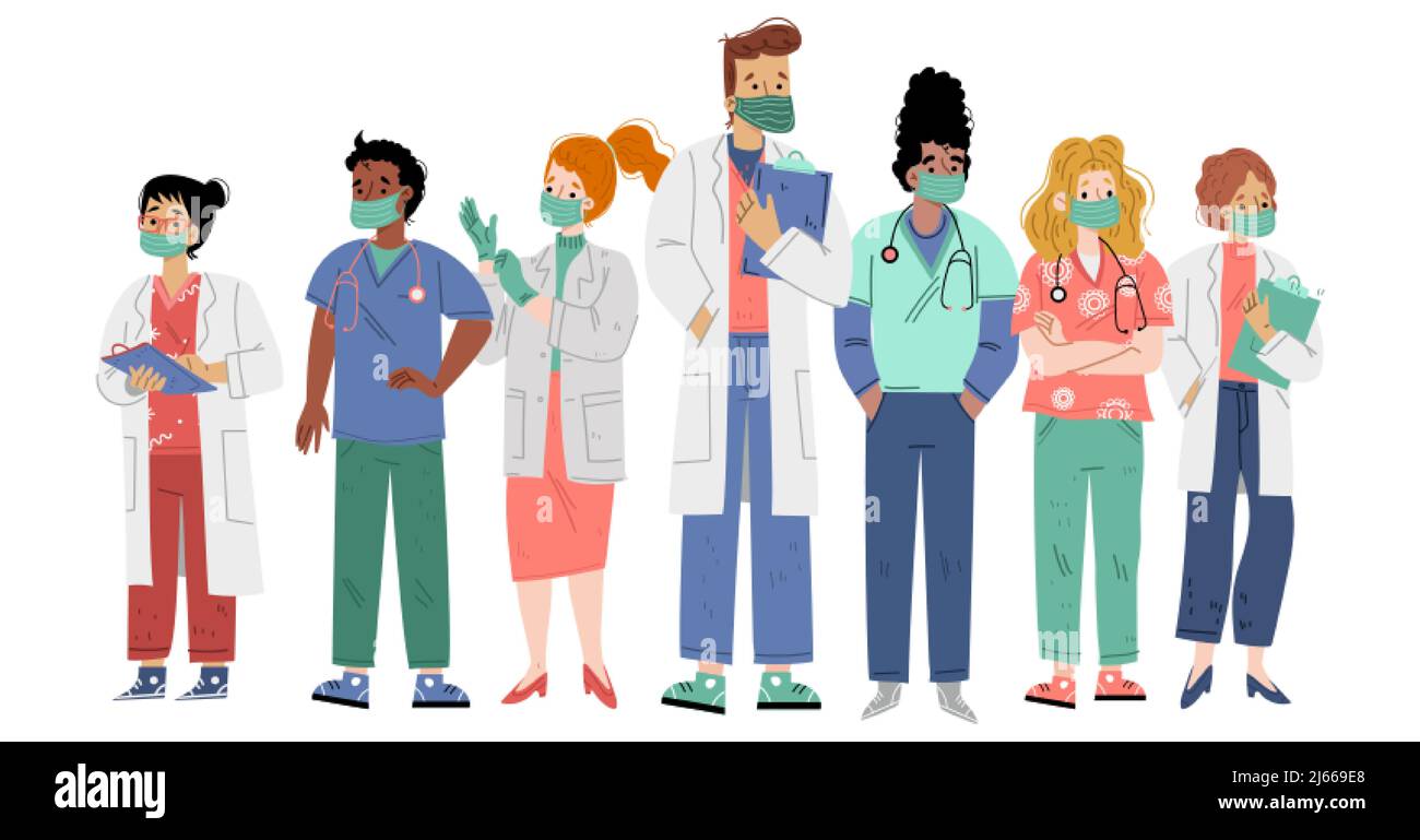 Doctors, nurses, professional medicine team. Health clinic, hospital ...