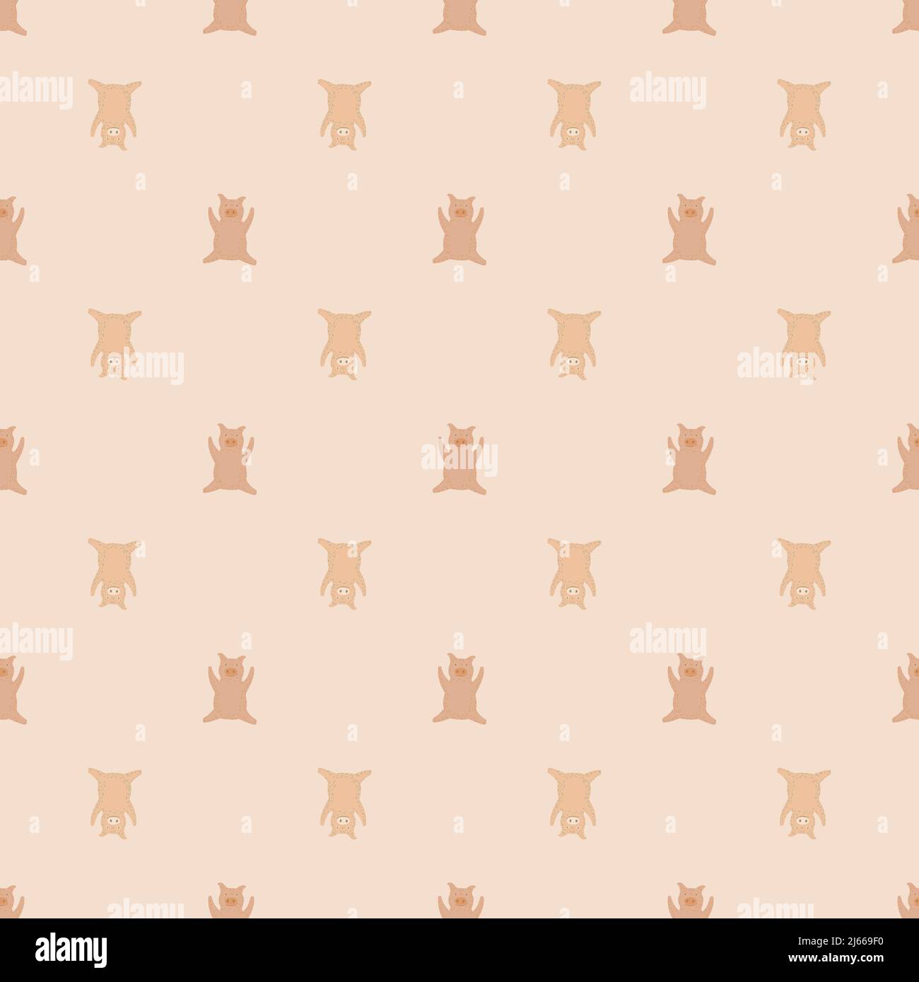 Seamless pattern cute pigs. Background of chubby piggy in doodle style ...