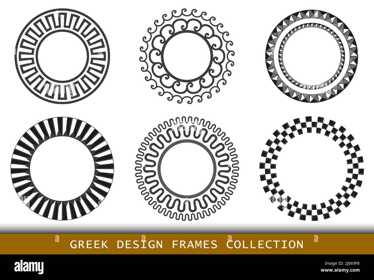 Ancient Greek black frames patterns, set of antique borders from Greece ...
