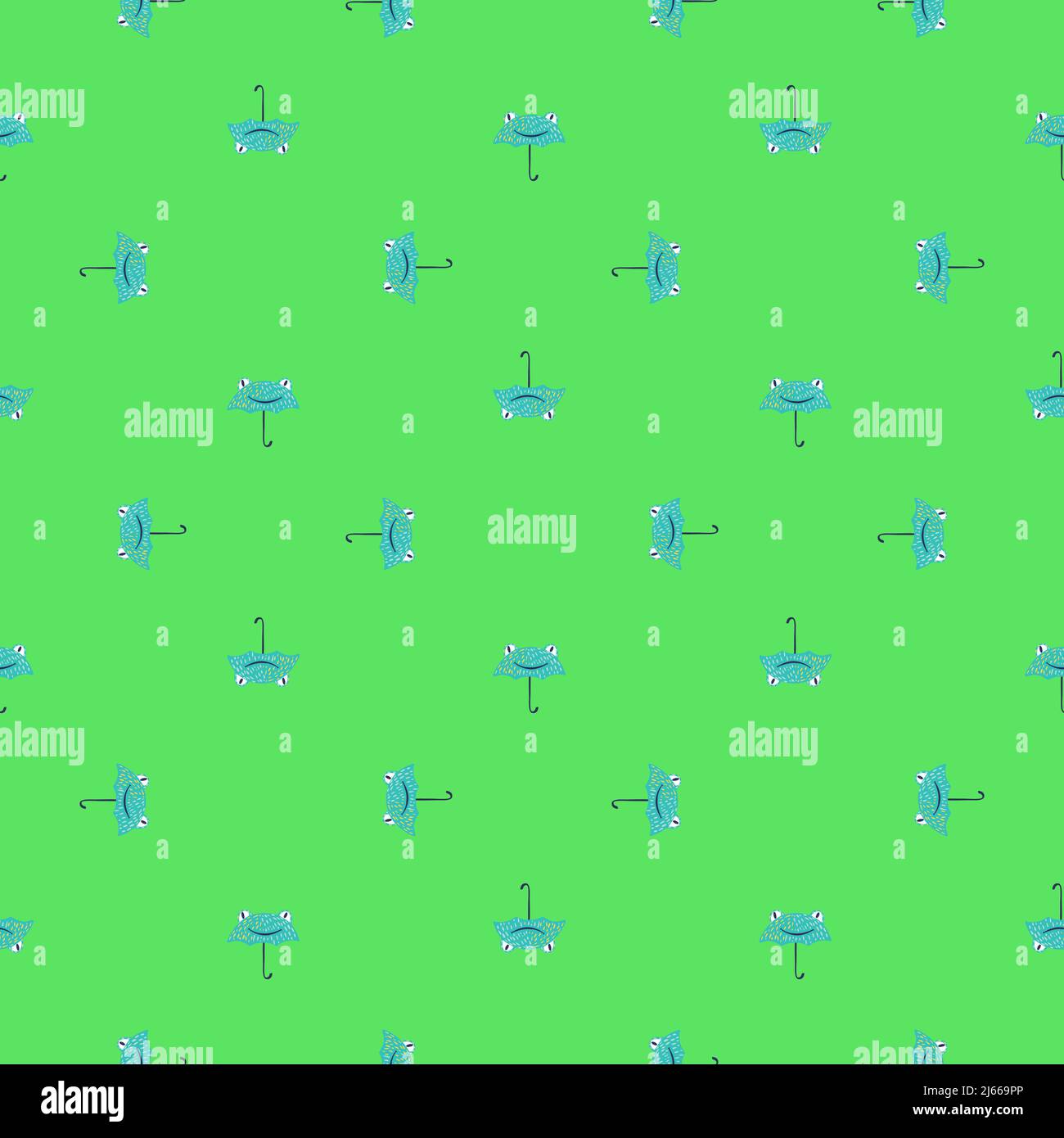 Seamless pattern cute frog umbrella. Background of funny accessory ...