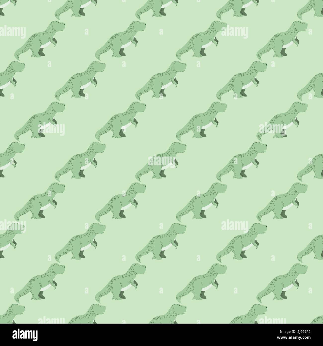 Seamless pattern cute T-Rex dino. Background of funny dinosaurs in ...