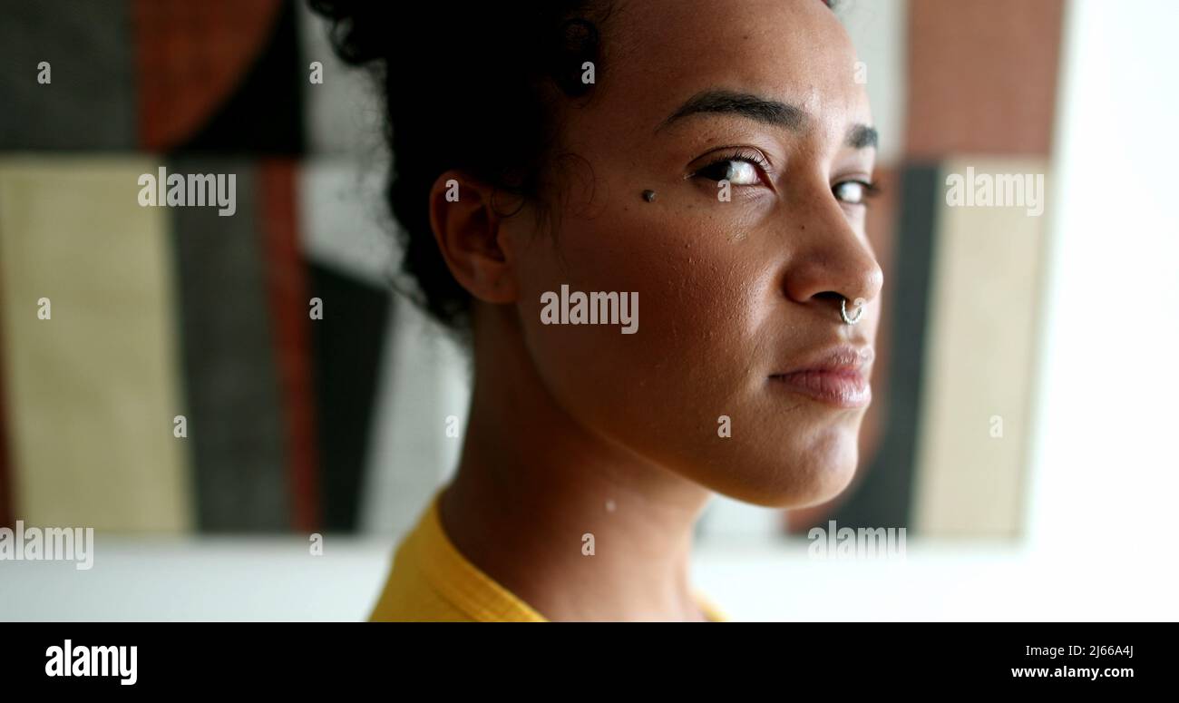 Mixed race young black african american woman Stock Photo - Alamy