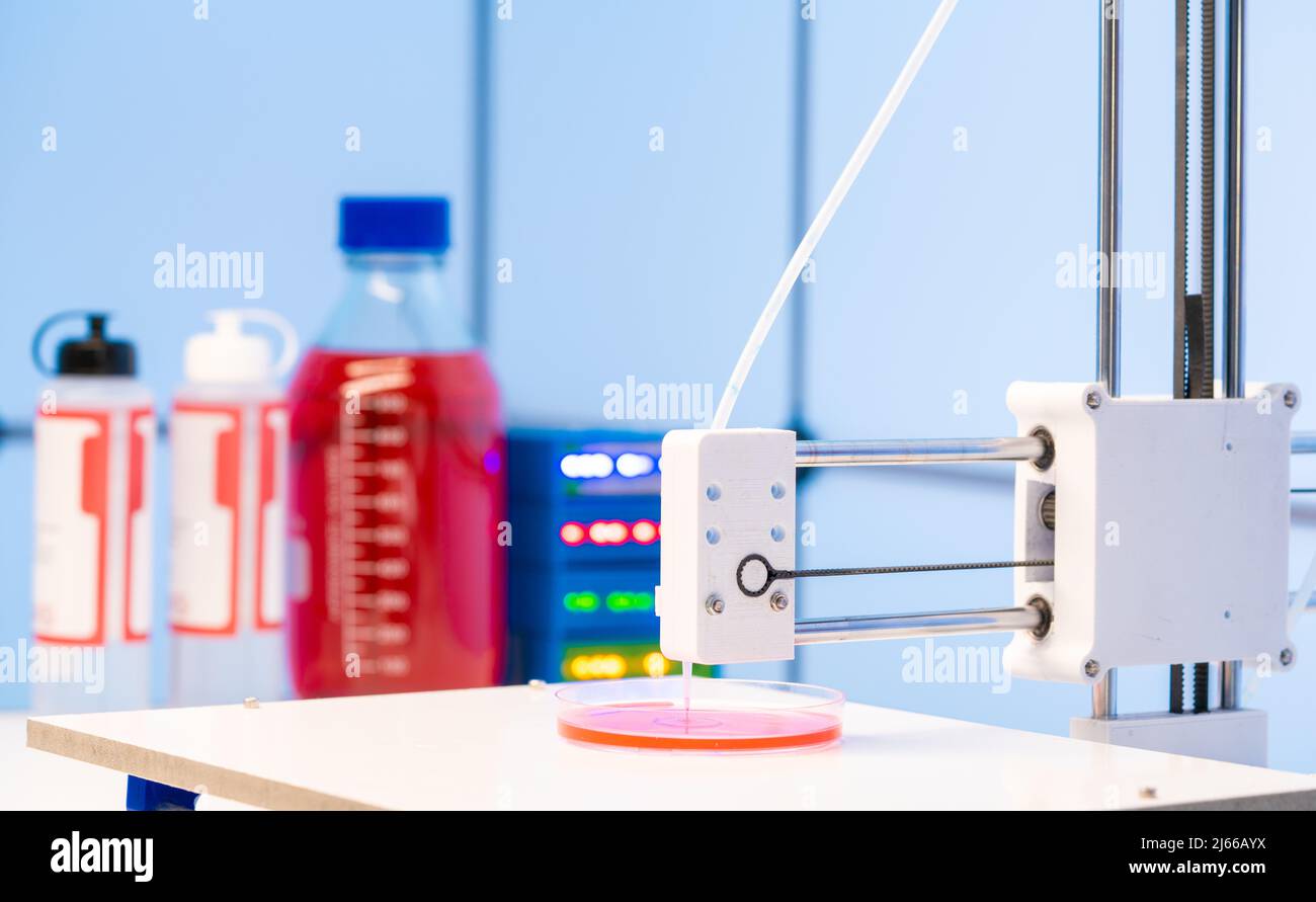 3D bioprinter ready to 3D print cells onto an electrode. Biomaterials ...