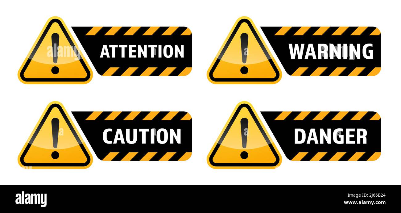 Warning vector signs. Attention sign, warning sign, caution sign ...
