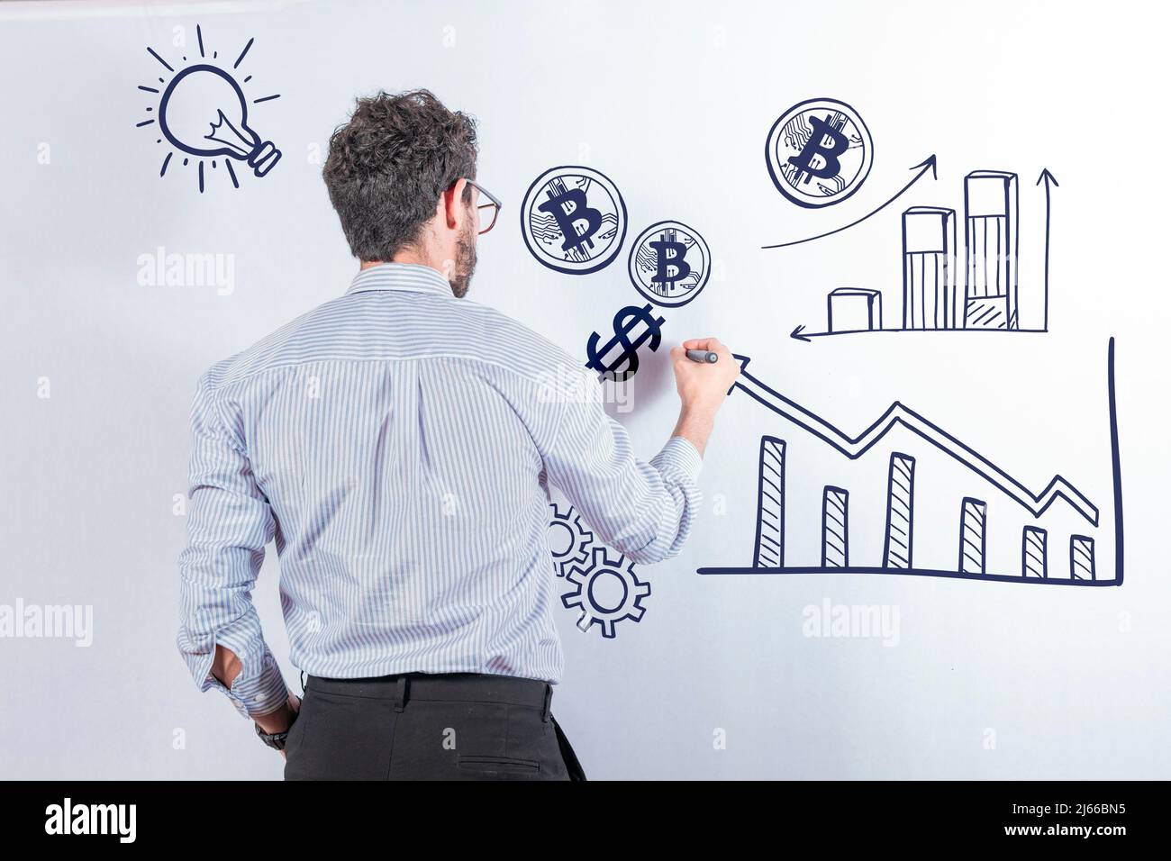 Business man drawing finance, Executive hand drawing finance concepts ...