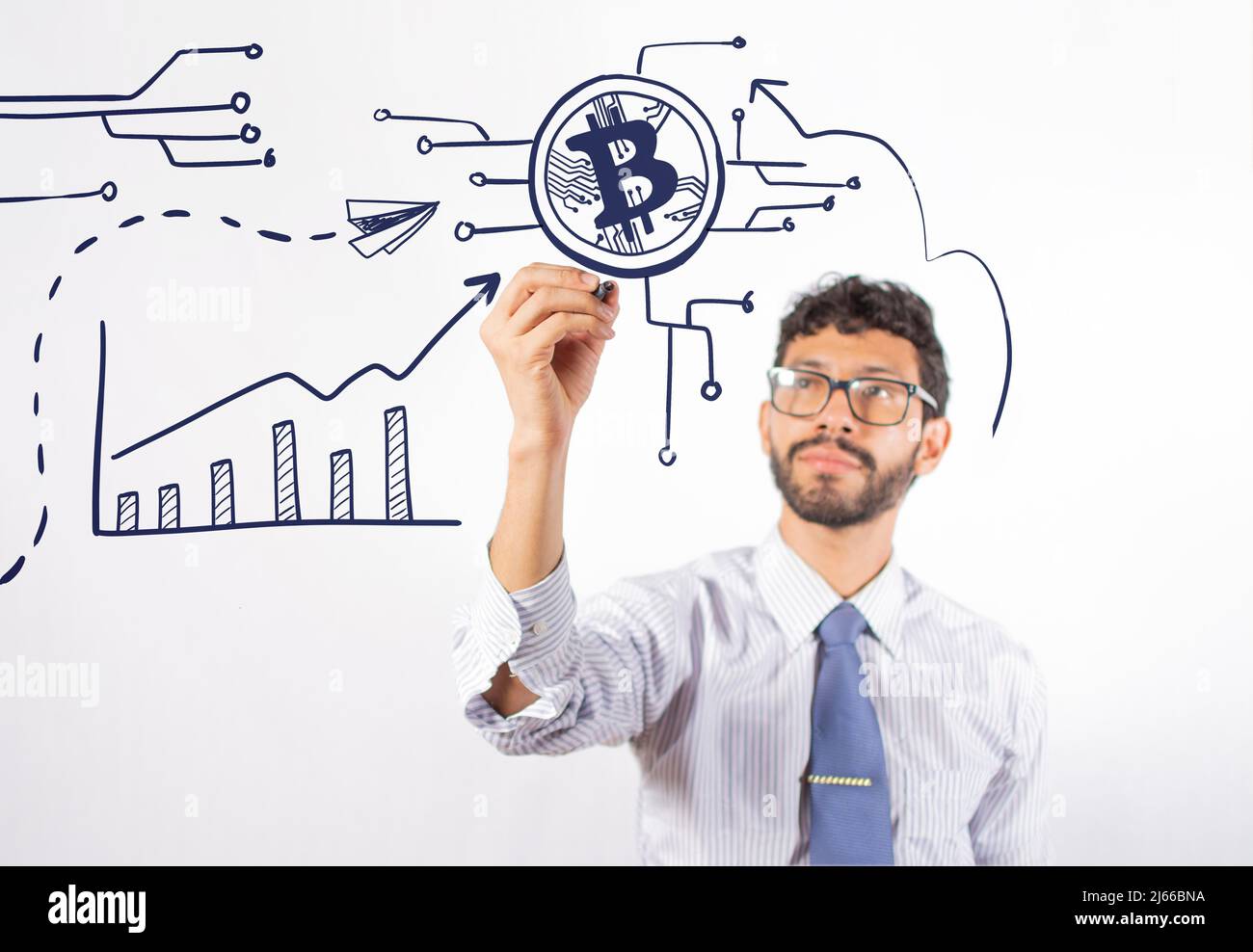 Business man drawing finance, Executive hand drawing finance concepts ...