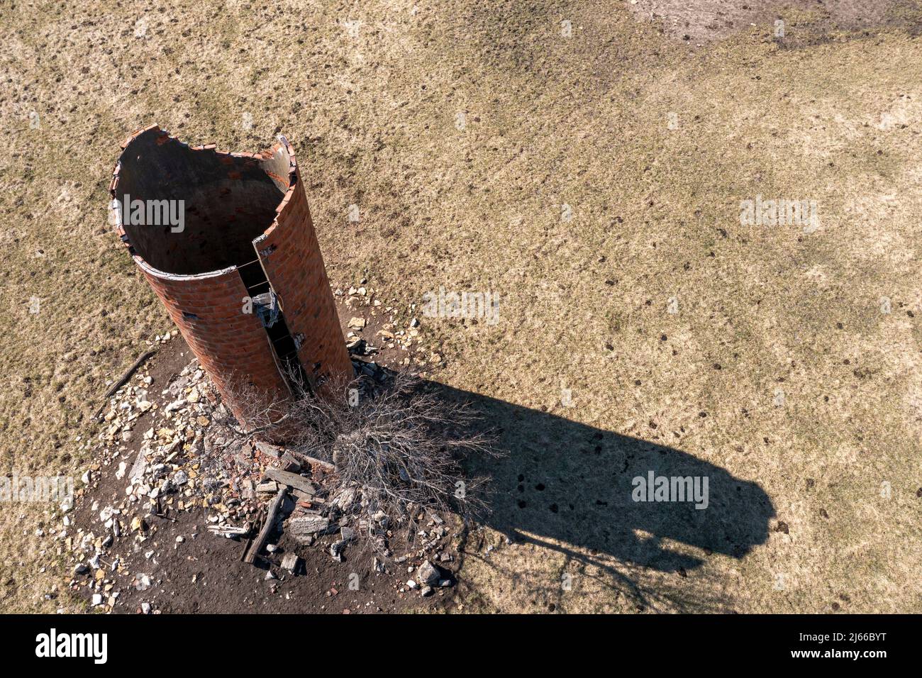 Bartlett, Kansas - An old, crumbling silo on a farm in southeastern ...