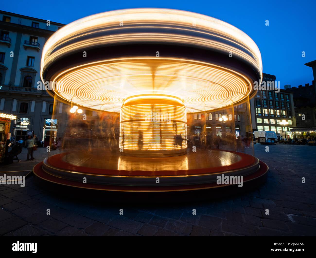 Karussell, Piazza della Repubblica, Nachtaufnahme, Florenz, Firenze ...
