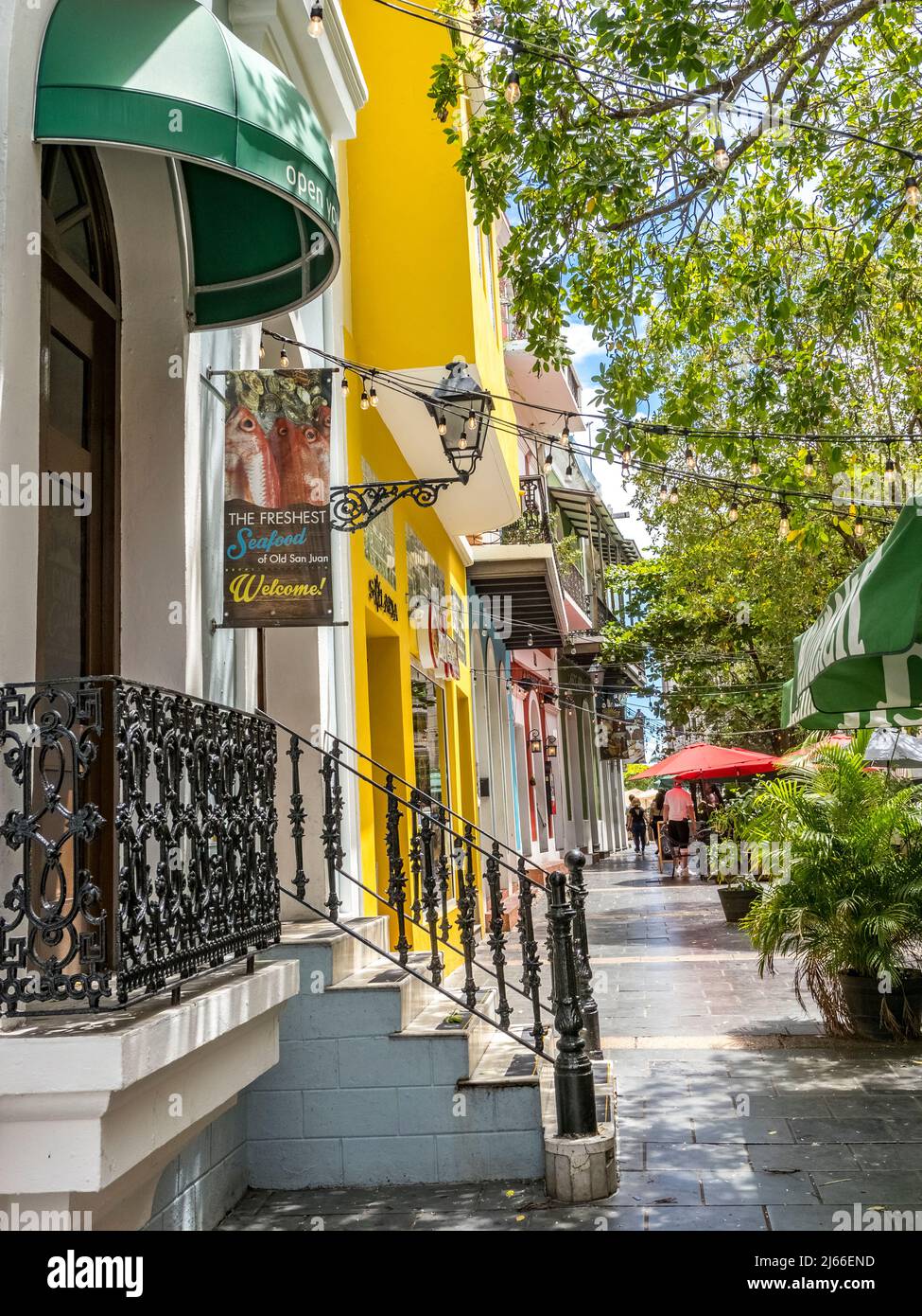 Colorful street scene in Old San Juan Puerto Rico Stock Photo - Alamy