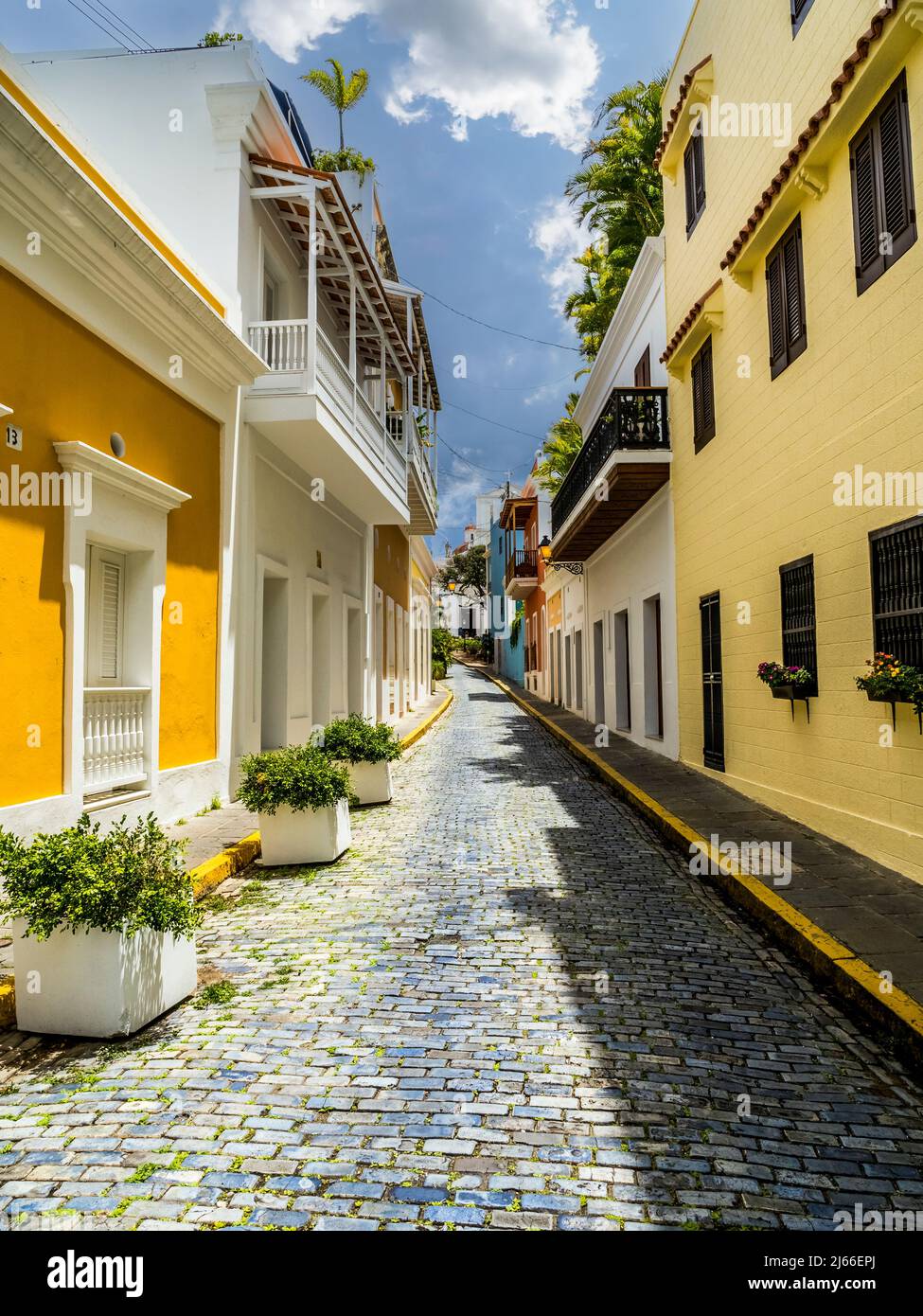 Colorful street scene in Old San Juan Puerto Rico Stock Photo - Alamy