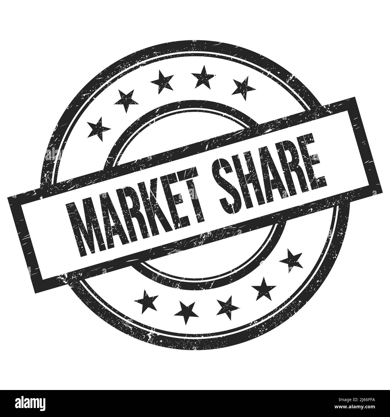 MARKET SHARE text written on black round vintage rubber stamp Stock ...