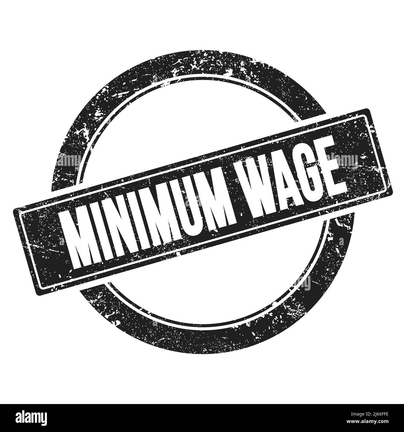 MINIMUM WAGE text on black round vintage stamp Stock Photo - Alamy