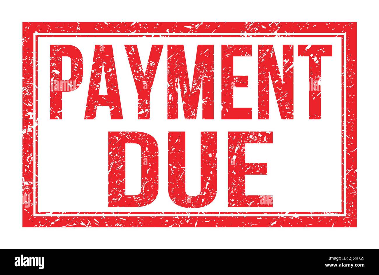 PAYMENT DUE, words written on red rectangle stamp sign Stock Photo - Alamy