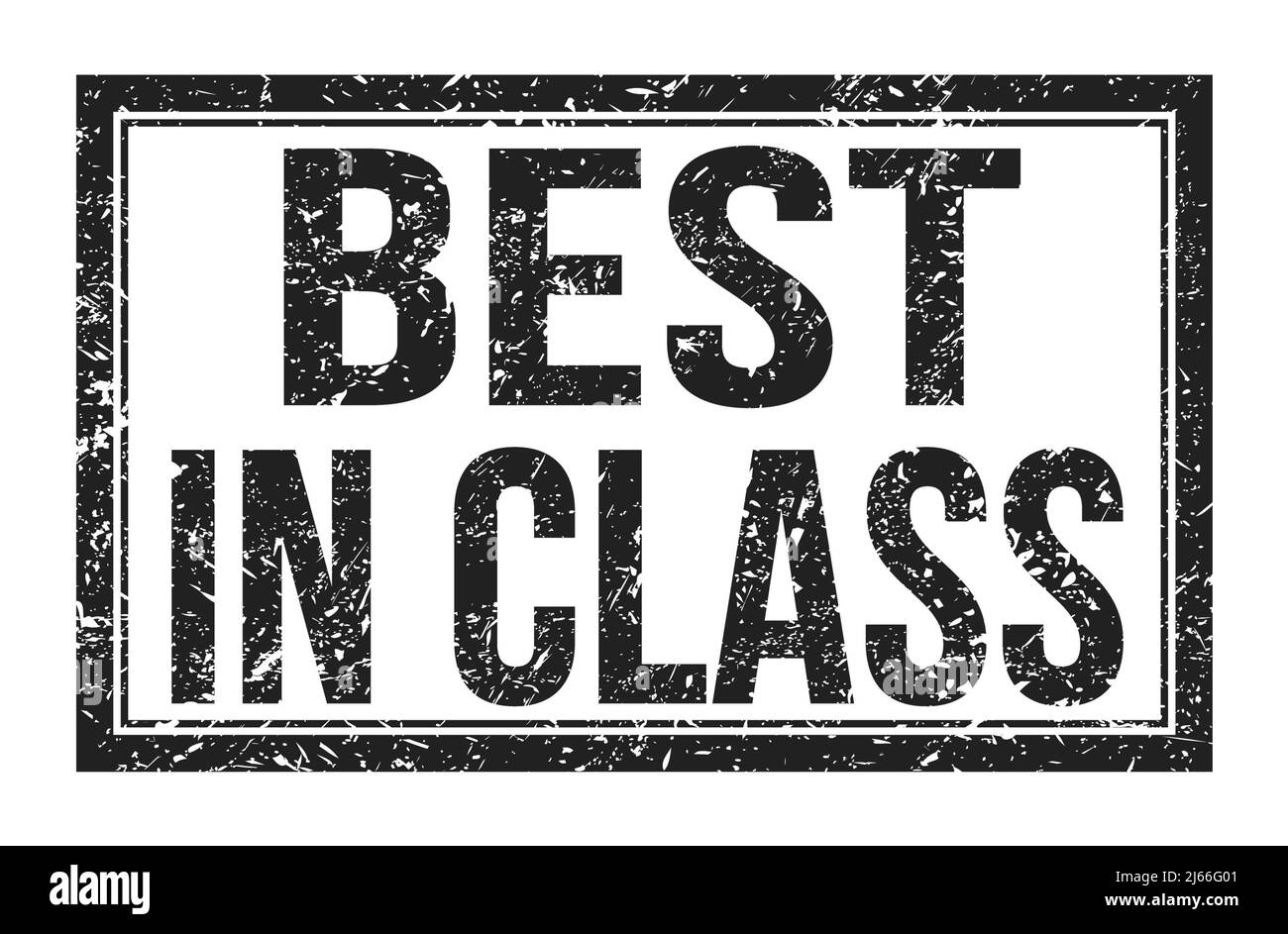 BEST IN CLASS, words written on black rectangle stamp sign Stock Photo ...