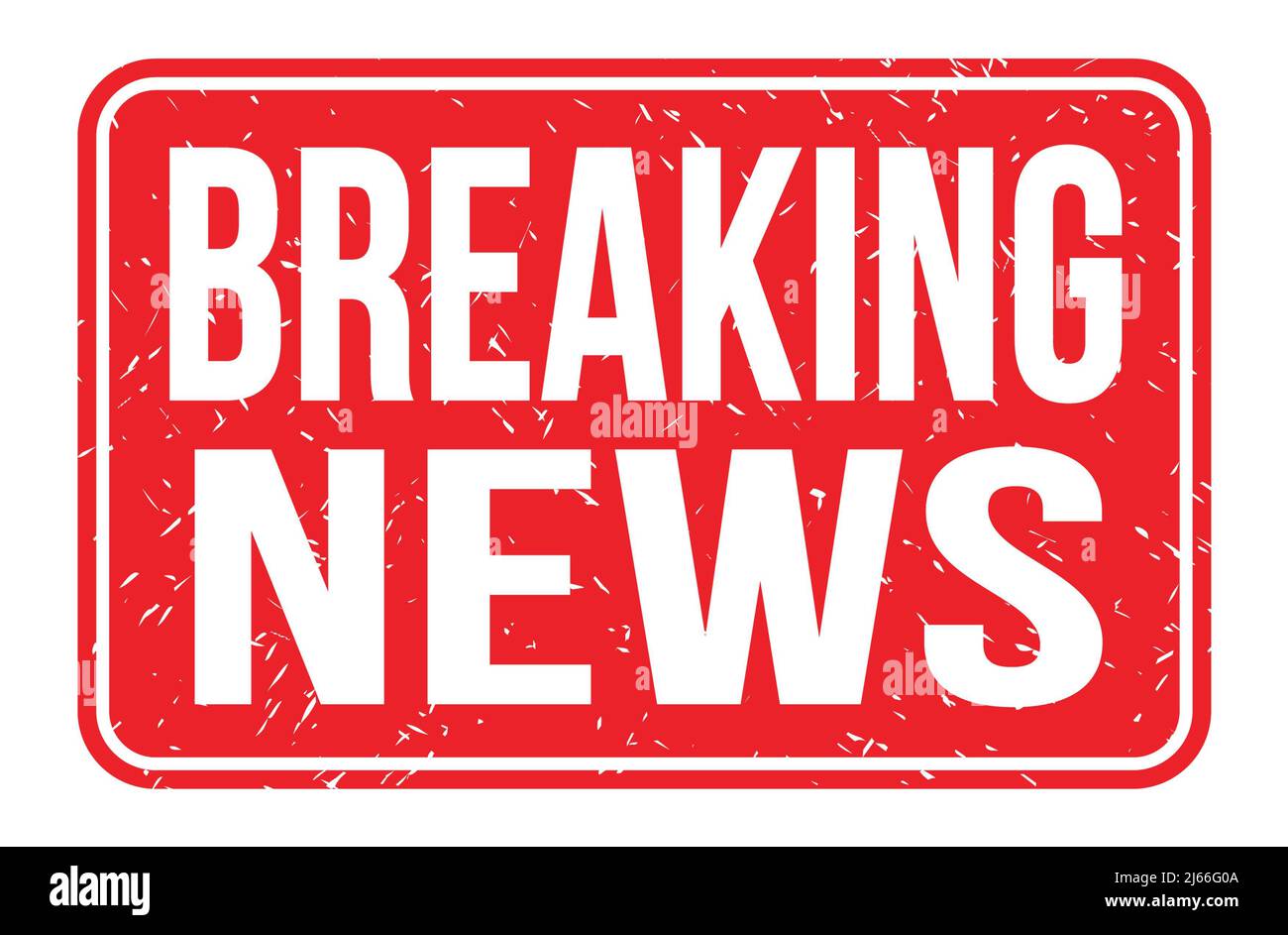 BREAKING NEWS, words written on red rectangle stamp sign Stock Photo ...