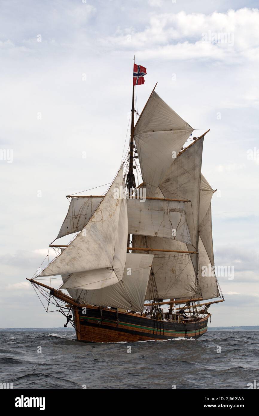 Norwegian Topsail ketch Svanhild at the start of the 2008 tall ships ...