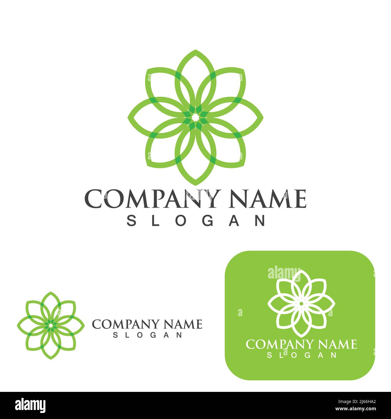 Flower decoration logo elements vector icon Stock Vector Image & Art ...
