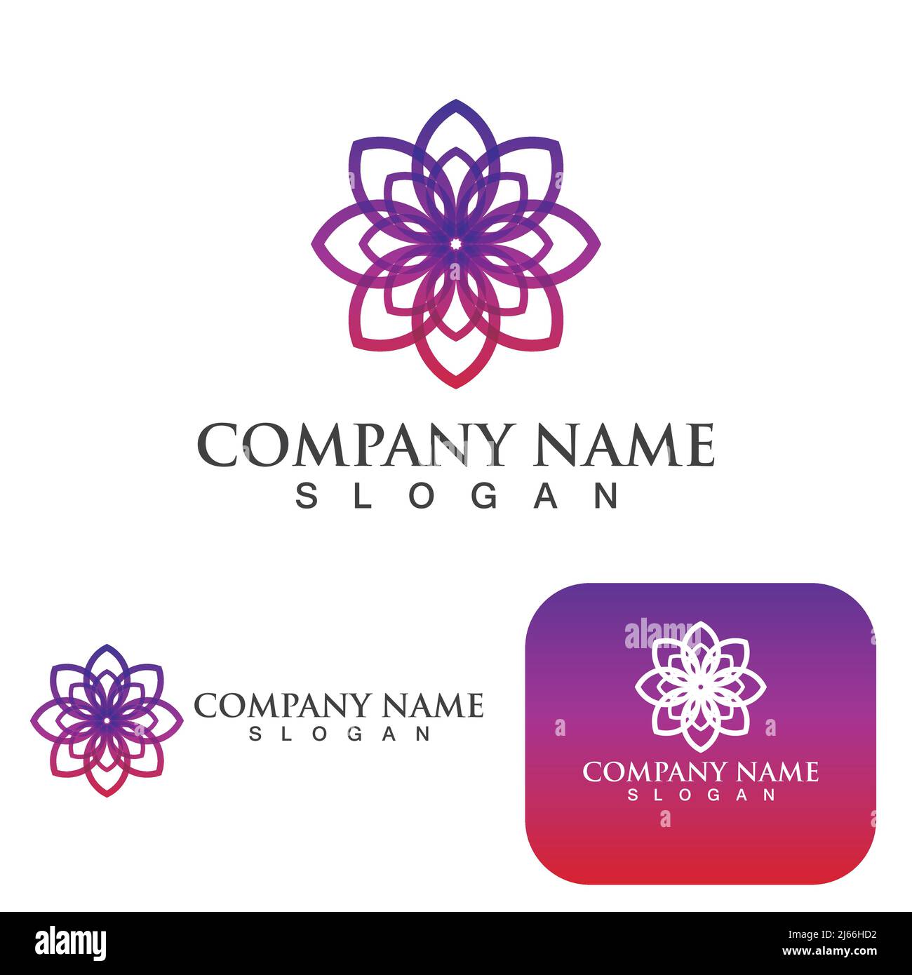 Flower decoration logo elements vector icon Stock Vector Image & Art ...
