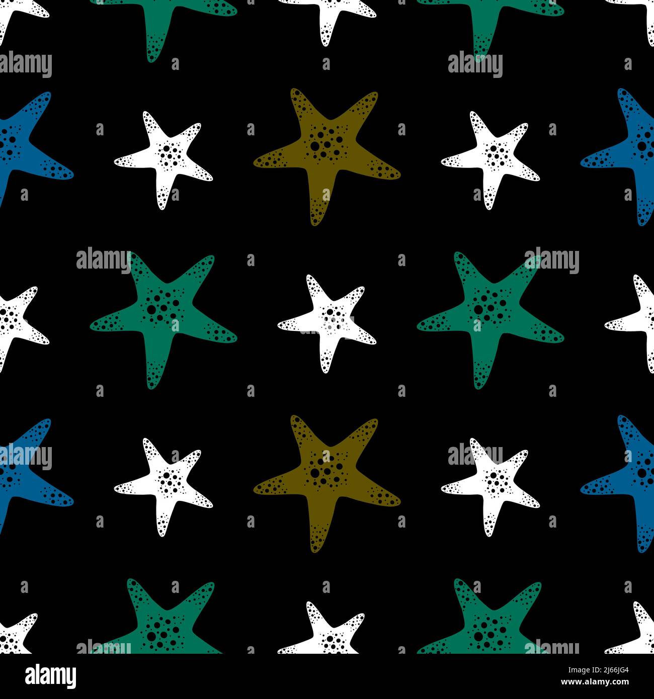 Summer seamless sea star pattern for fabrics and textiles and packaging ...