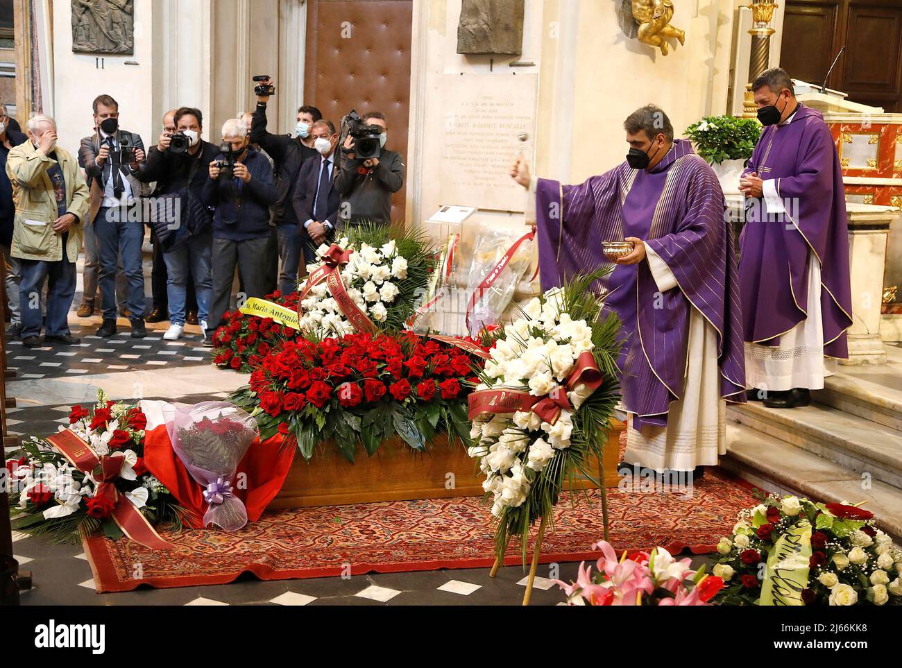 Rome, Italy. 28th Apr, 2022. Rome, Funeral of Assunta Almirante widow ...