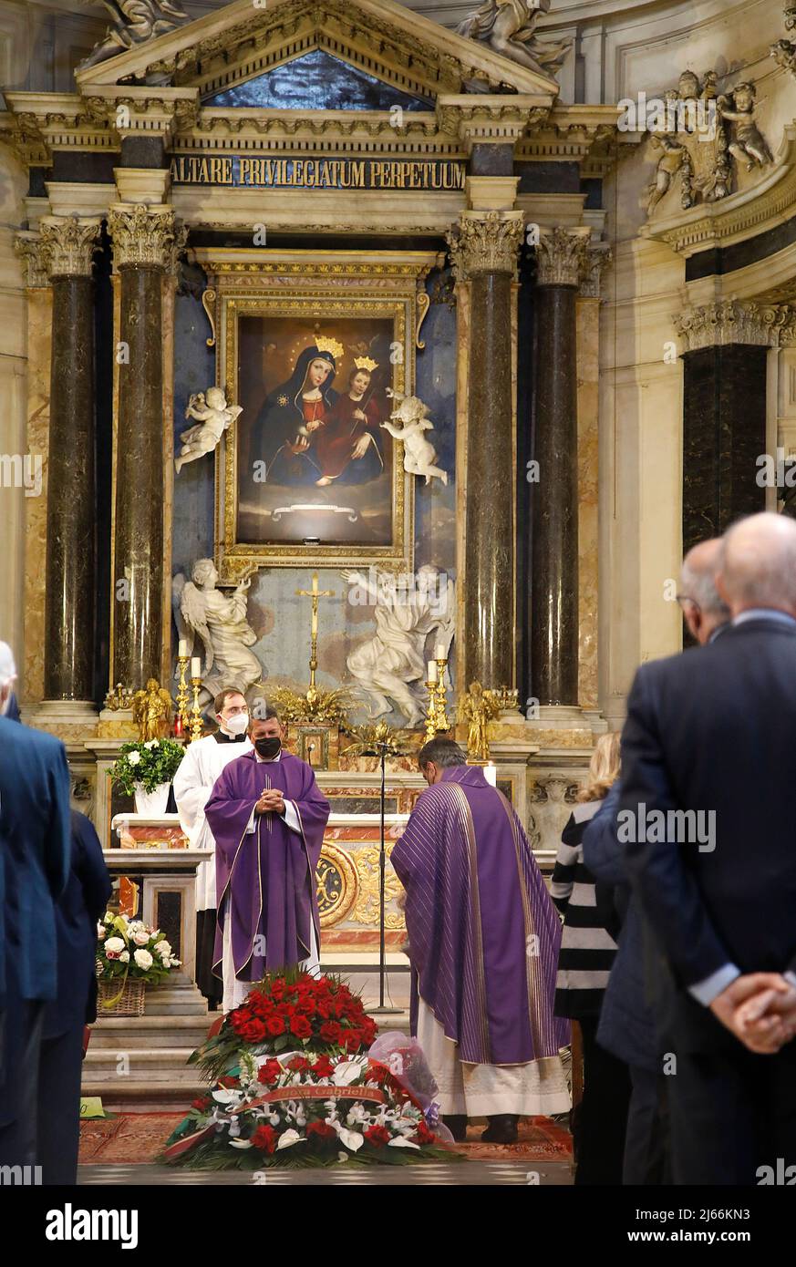 Rome, Italy. 28th Apr, 2022. Rome, Funeral of Assunta Almirante widow ...