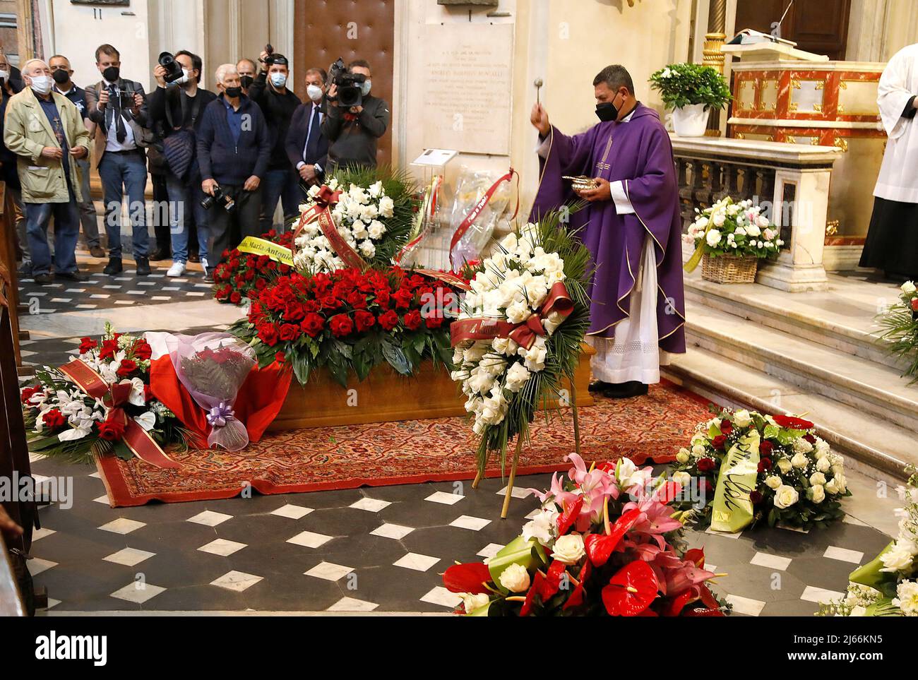 Rome, Italy. 28th Apr, 2022. Rome, Funeral of Assunta Almirante widow ...