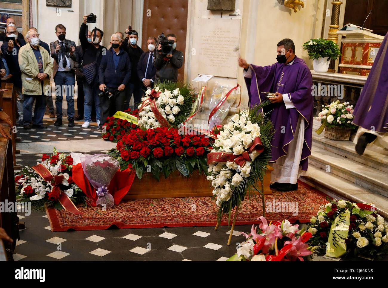 Rome, Italy. 28th Apr, 2022. Rome, Funeral of Assunta Almirante widow ...