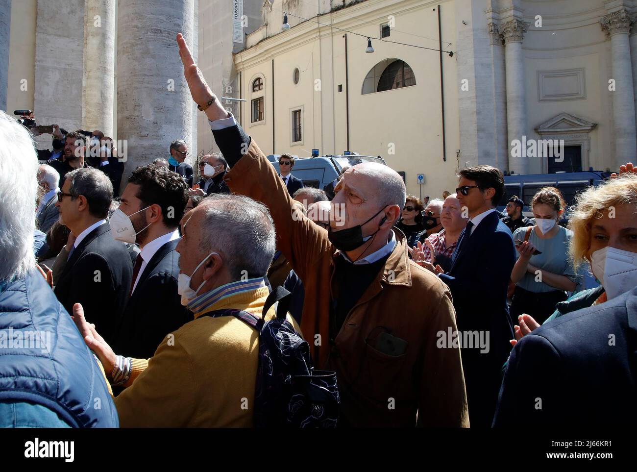 Rome, Italy. 28th Apr, 2022. Rome, Funeral of Assunta Almirante widow ...