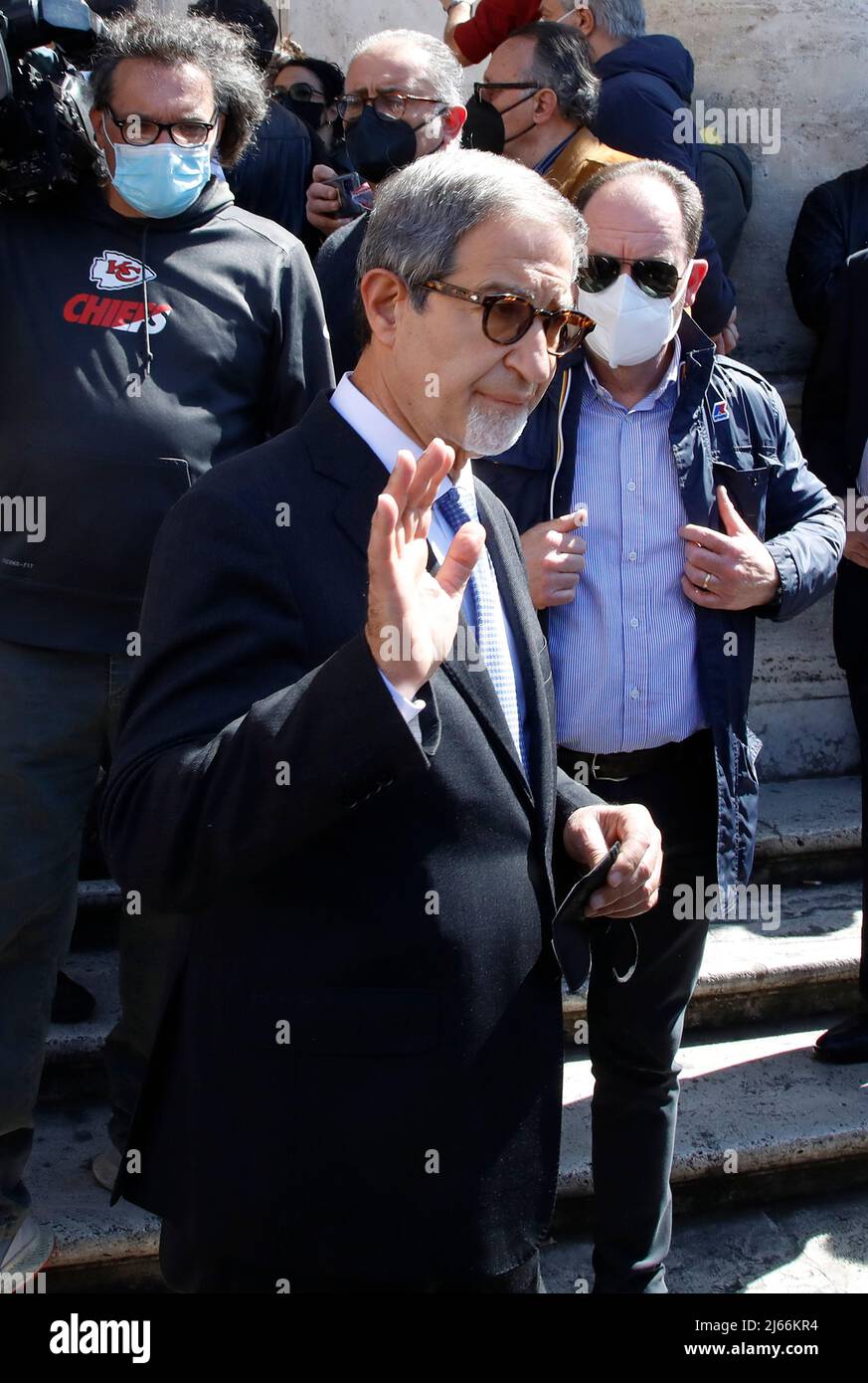Rome, Italy. 28th Apr, 2022. Rome, Funeral of Assunta Almirante widow ...