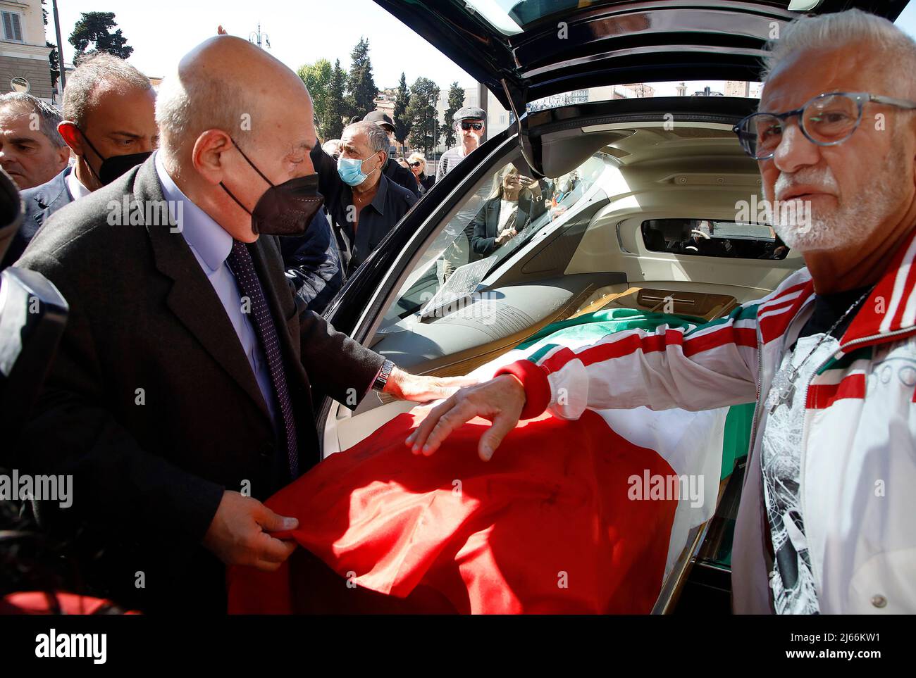 Rome, Italy. 28th Apr, 2022. Rome, Funeral of Assunta Almirante widow ...