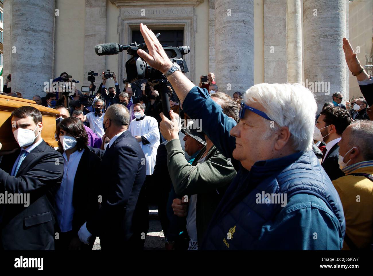 Rome, Italy. 28th Apr, 2022. Rome, Funeral of Assunta Almirante widow ...