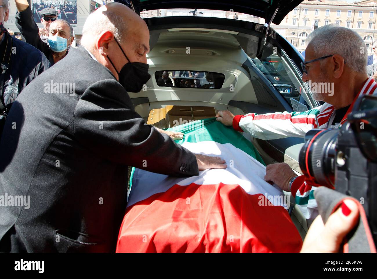Rome, Italy. 28th Apr, 2022. Rome, Funeral of Assunta Almirante widow ...
