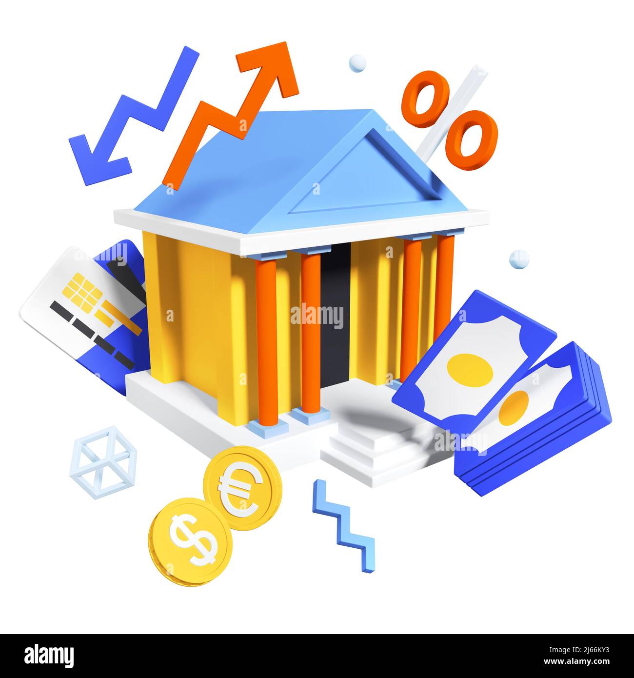 Bank and finance - modern realistic colorful 3d illustration Stock ...