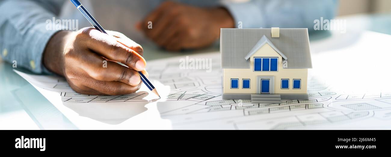 Land Development Map. Developer With Project Plot Stock Photo - Alamy