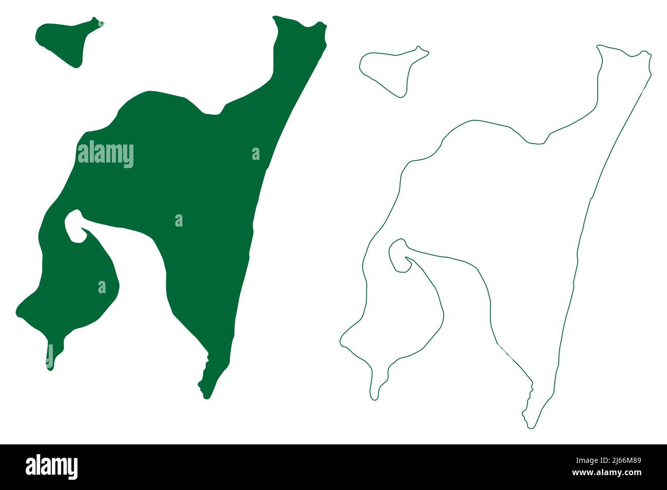 Inhaca island (Republic of Mozambique, Indian Ocean) map vector ...