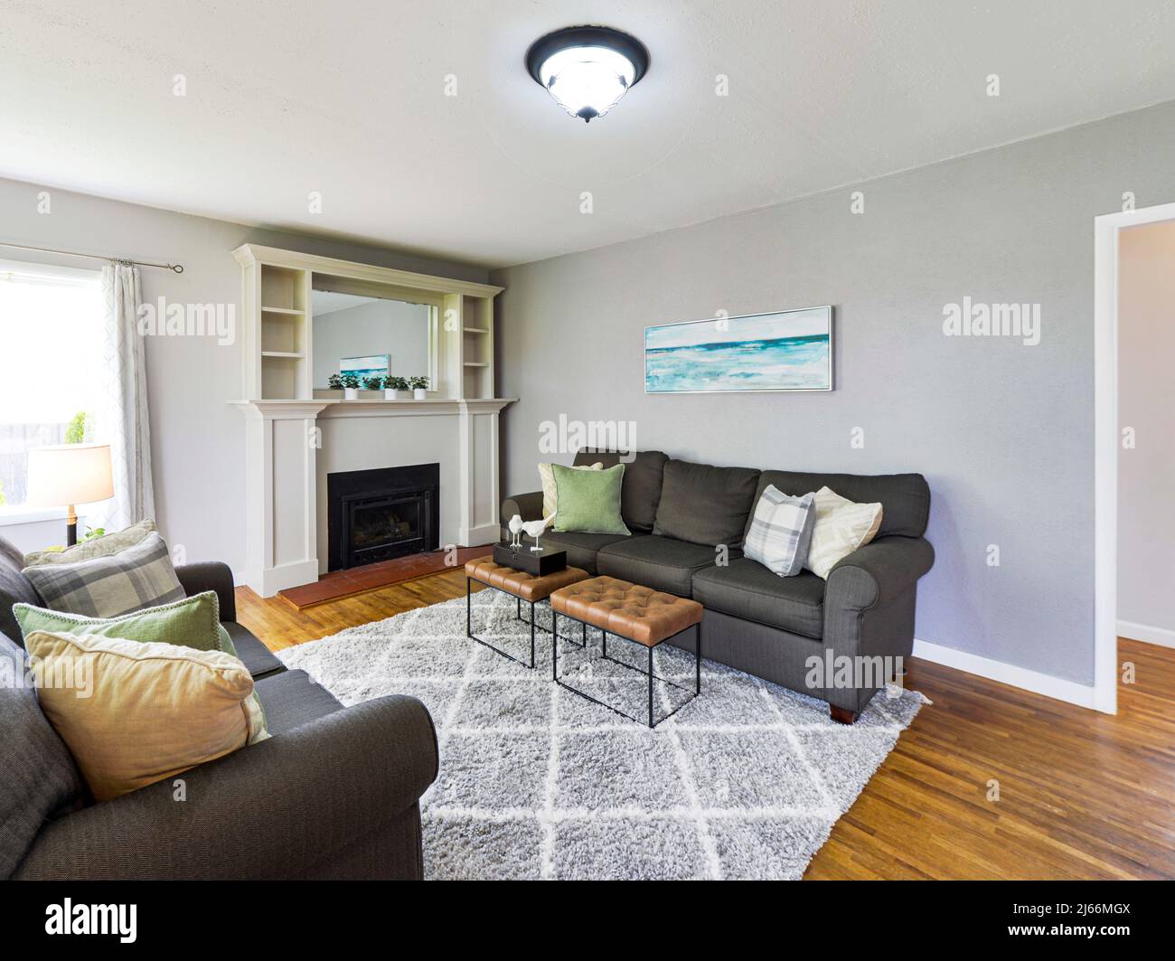 Modern residential living room interior Stock Photo - Alamy