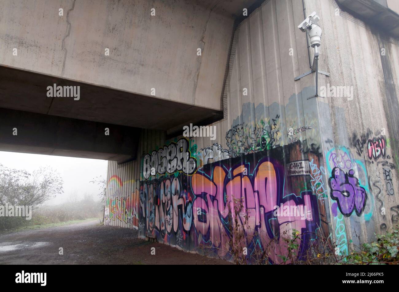 Graffiti on an underpass, Ely Trail, Cardiff Stock Photo - Alamy