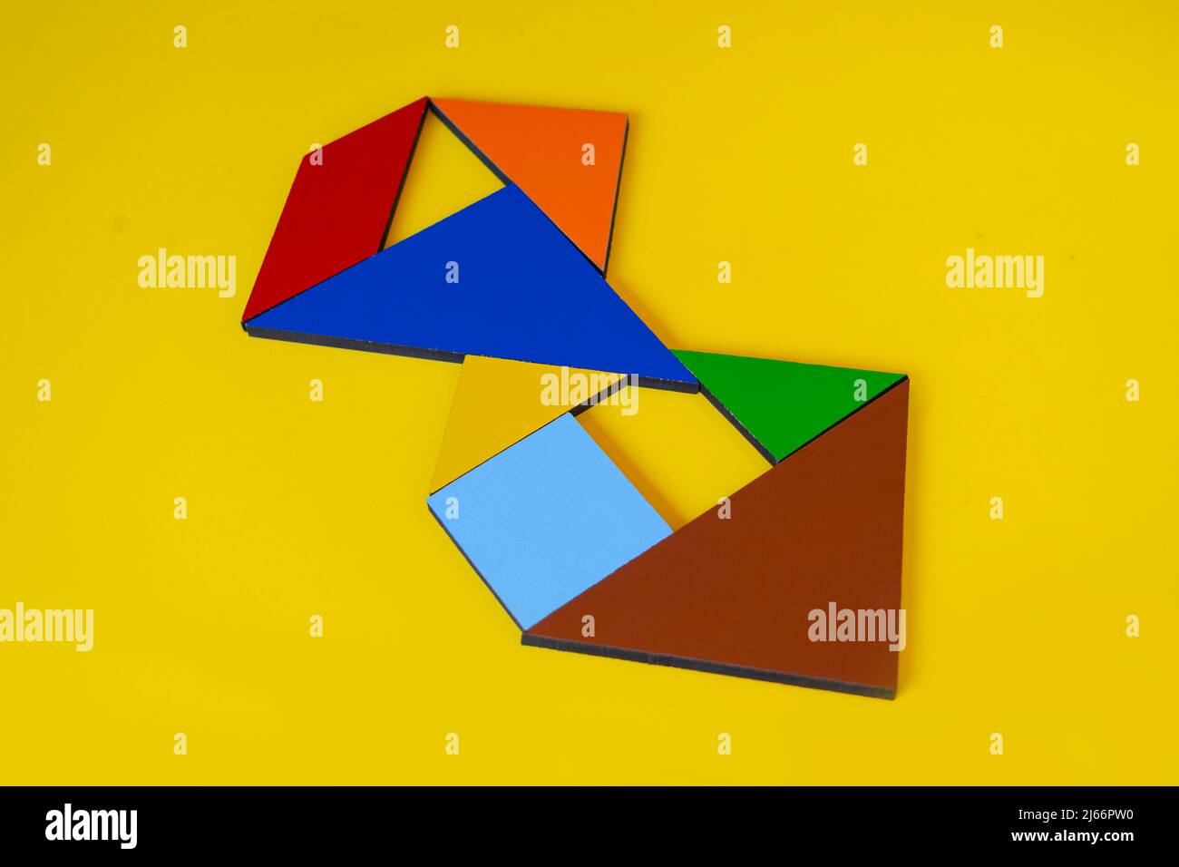 Colorful number 8 made with tangram toy, colored tangram number seven ...