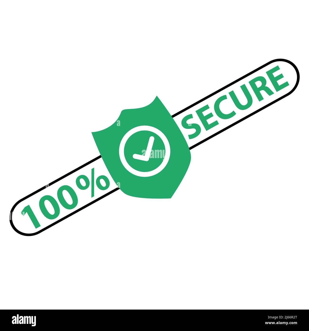 100 Secure Grunge Icon On White Background Badge Or Button For Commerce Website Flat Style