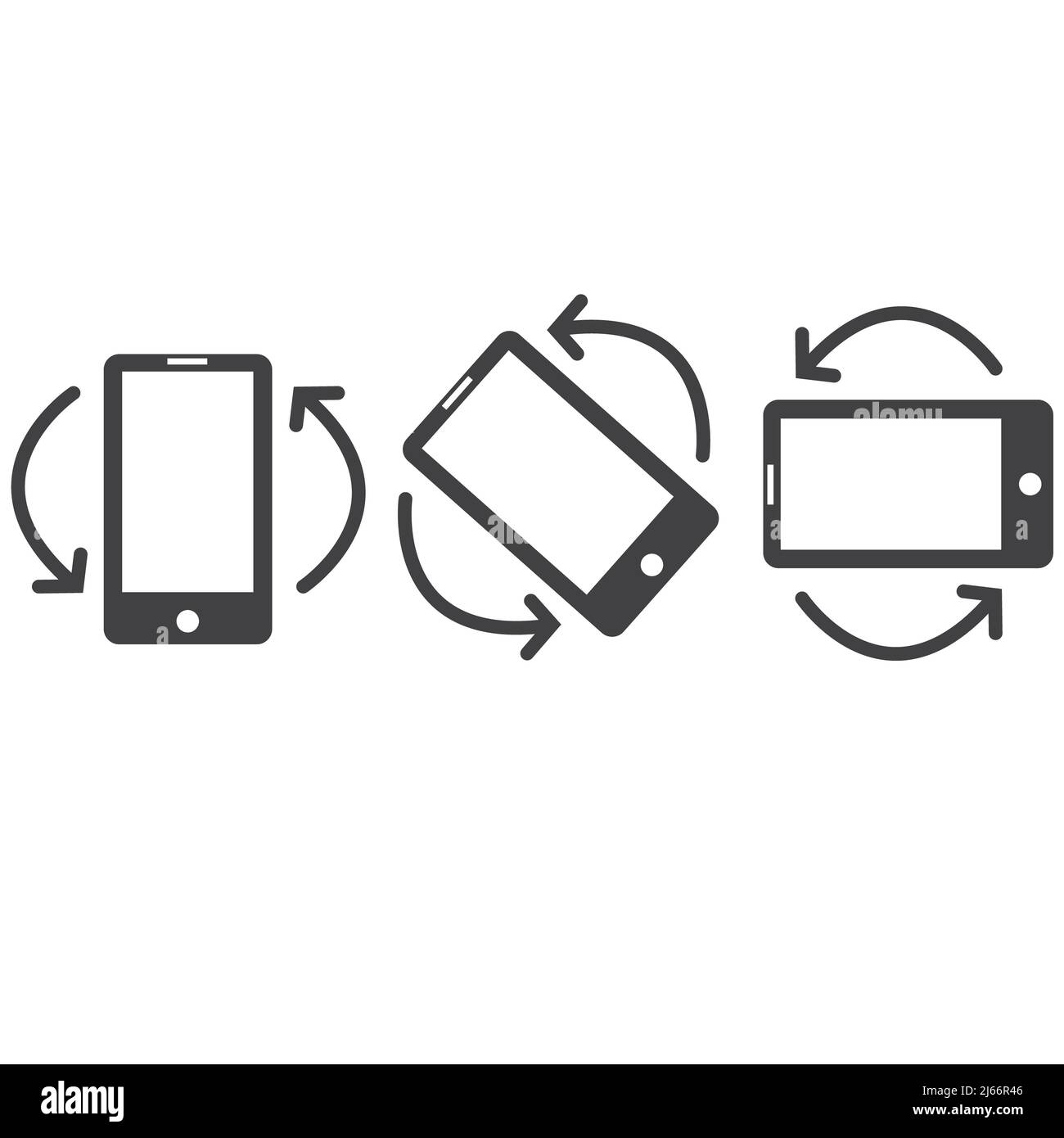 rotate smartphone icon on white background. device rotation symbol ...