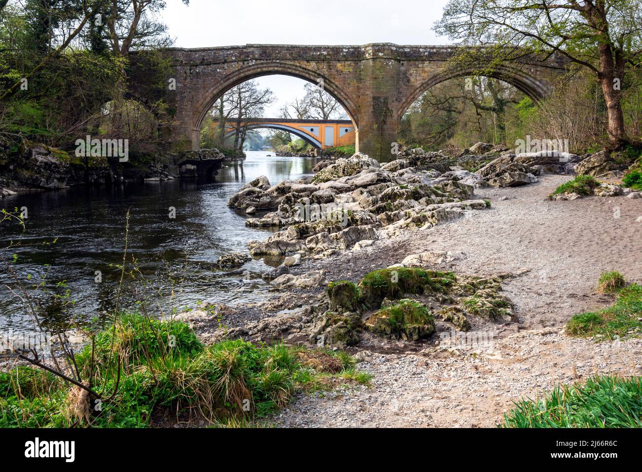Two bridges over the river Lune, Cumbria, UK Stock Photo - Alamy