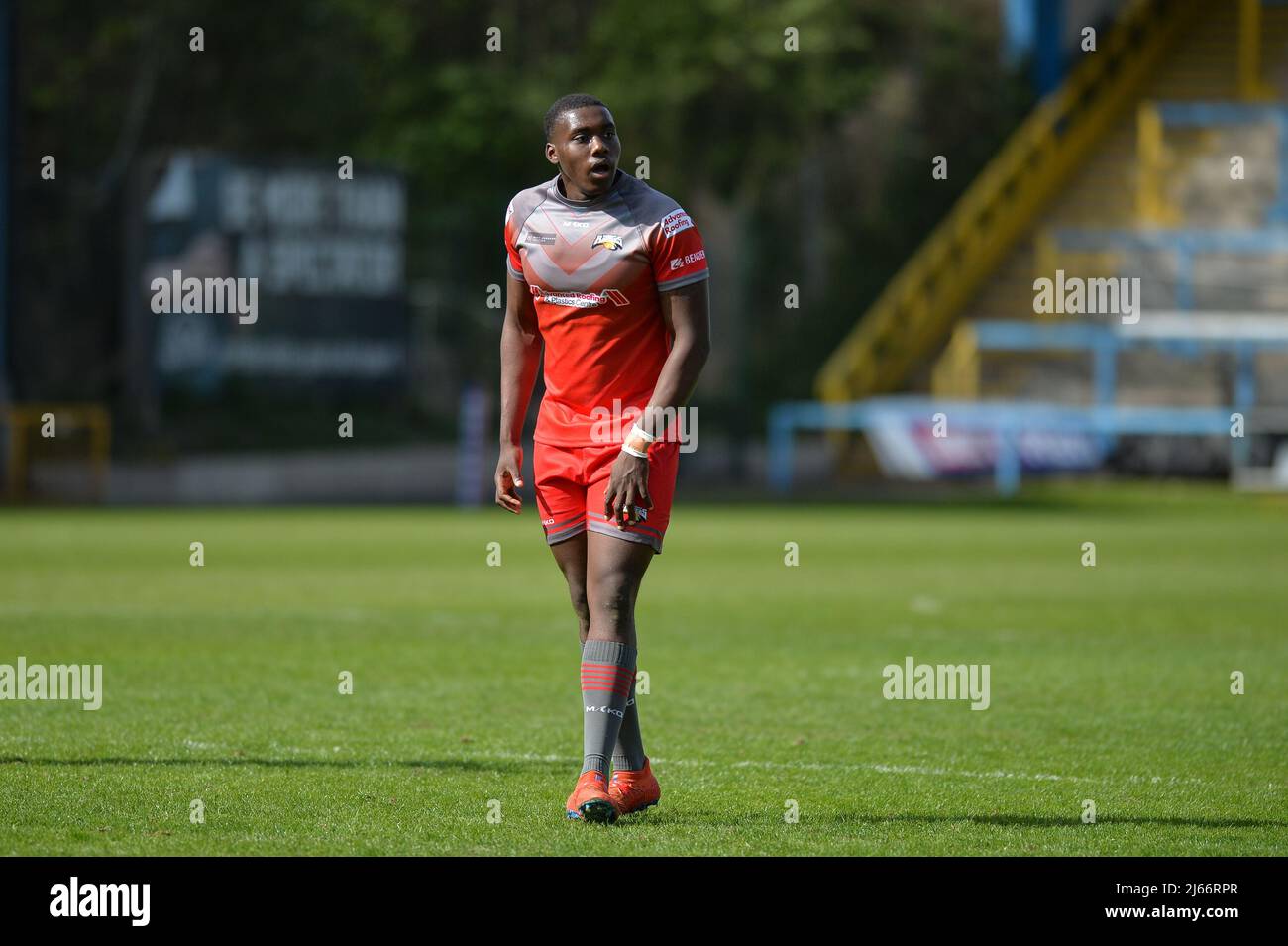 Halifax, England -24th April 2022 - Sam Eseh of Barrow Raiders. Rugby ...